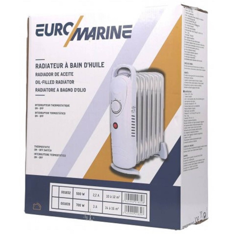EUROMARINE Oil-Filled Radiator – 700 W Compact Heater