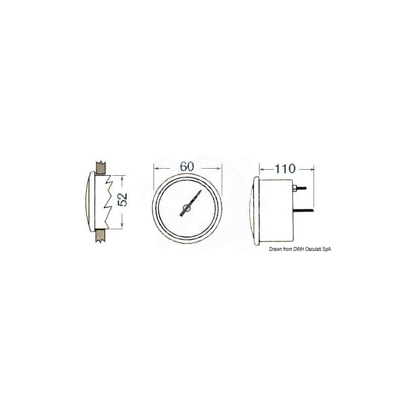 White Digital Flush-Mount Depth Sounder