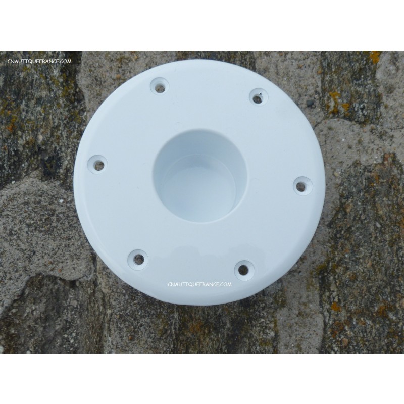BASE FOR TABLE LEG – FLOOR MOUNT – WHITE LACQUERED